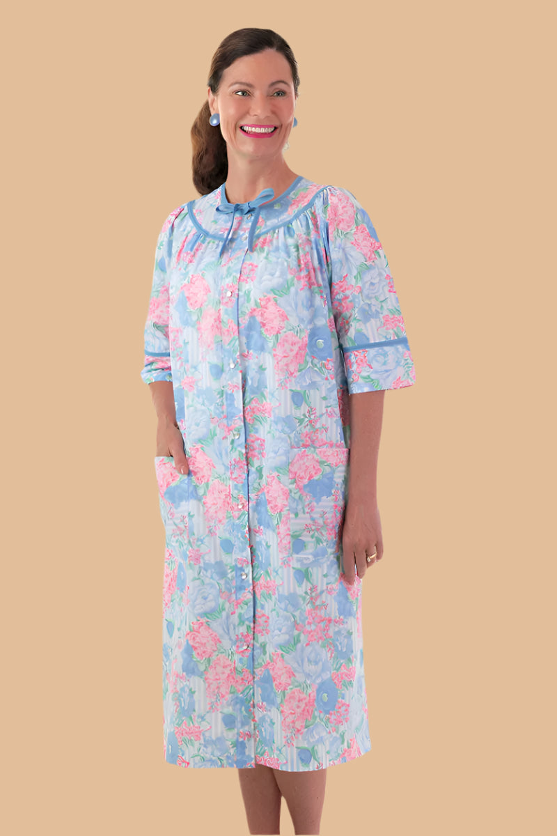 Cotton/Poly Snap Front Duster Without Collar – Buck & Buck