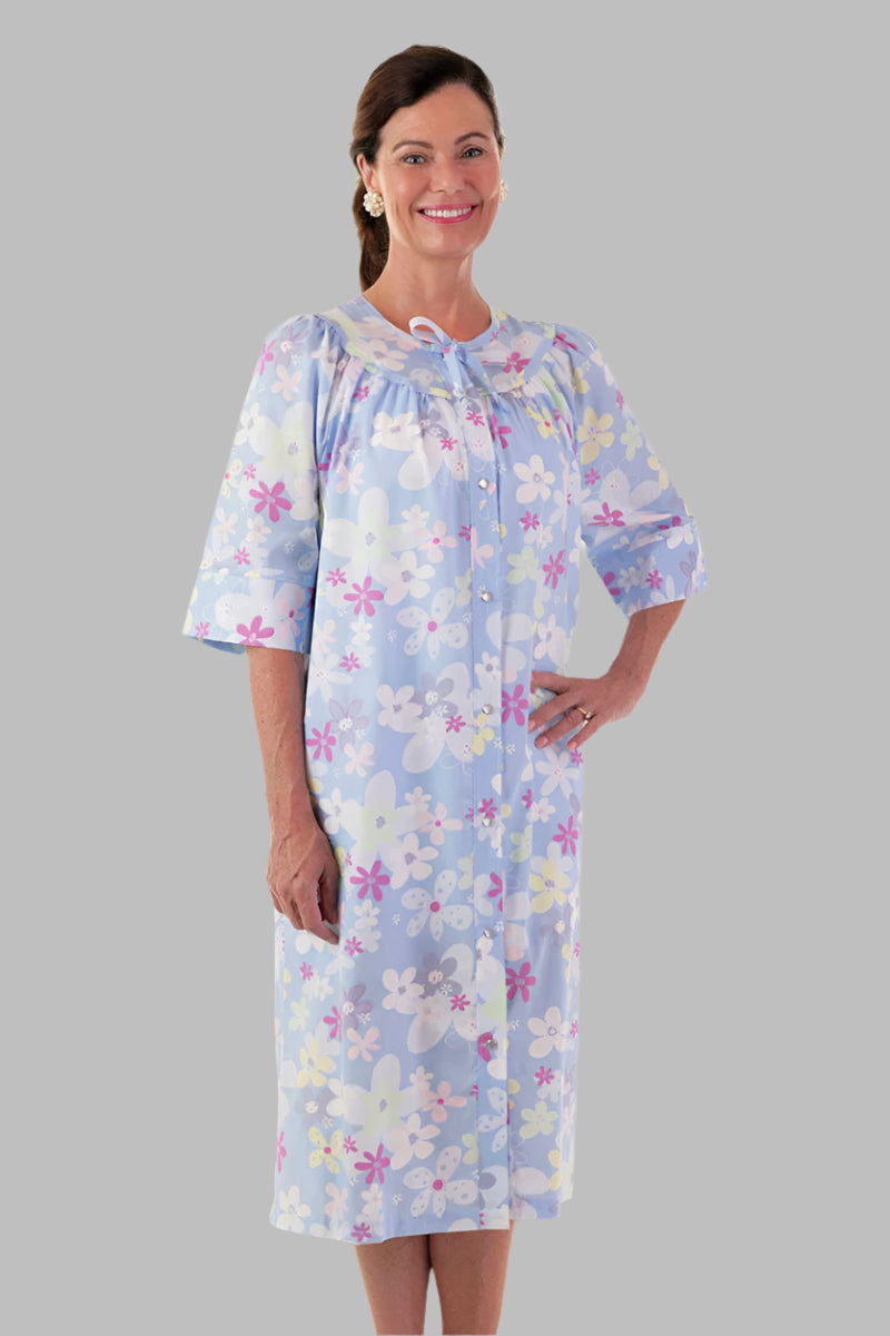 Cotton/Poly Snap Front Duster Without Collar – Buck & Buck